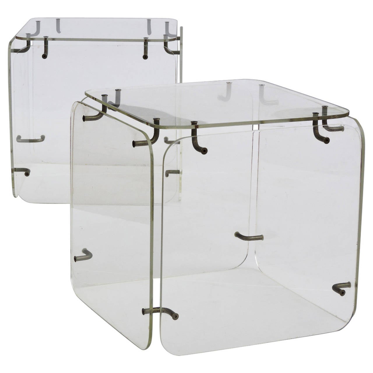 Lucite Cube Tables in the style of Gerald McCabe at 1stDibs