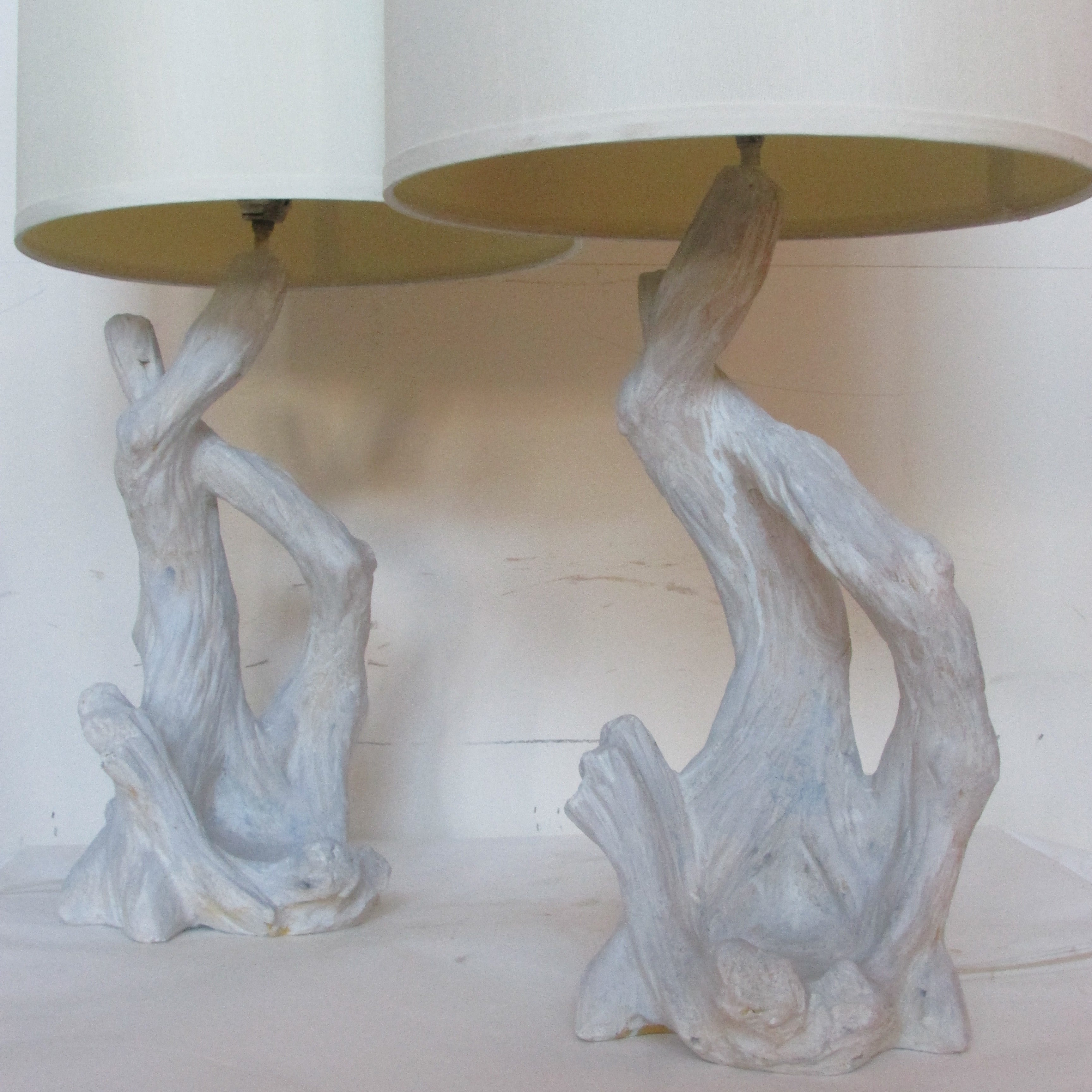 Plaster Tree Trunk Lamps at 1stDibs