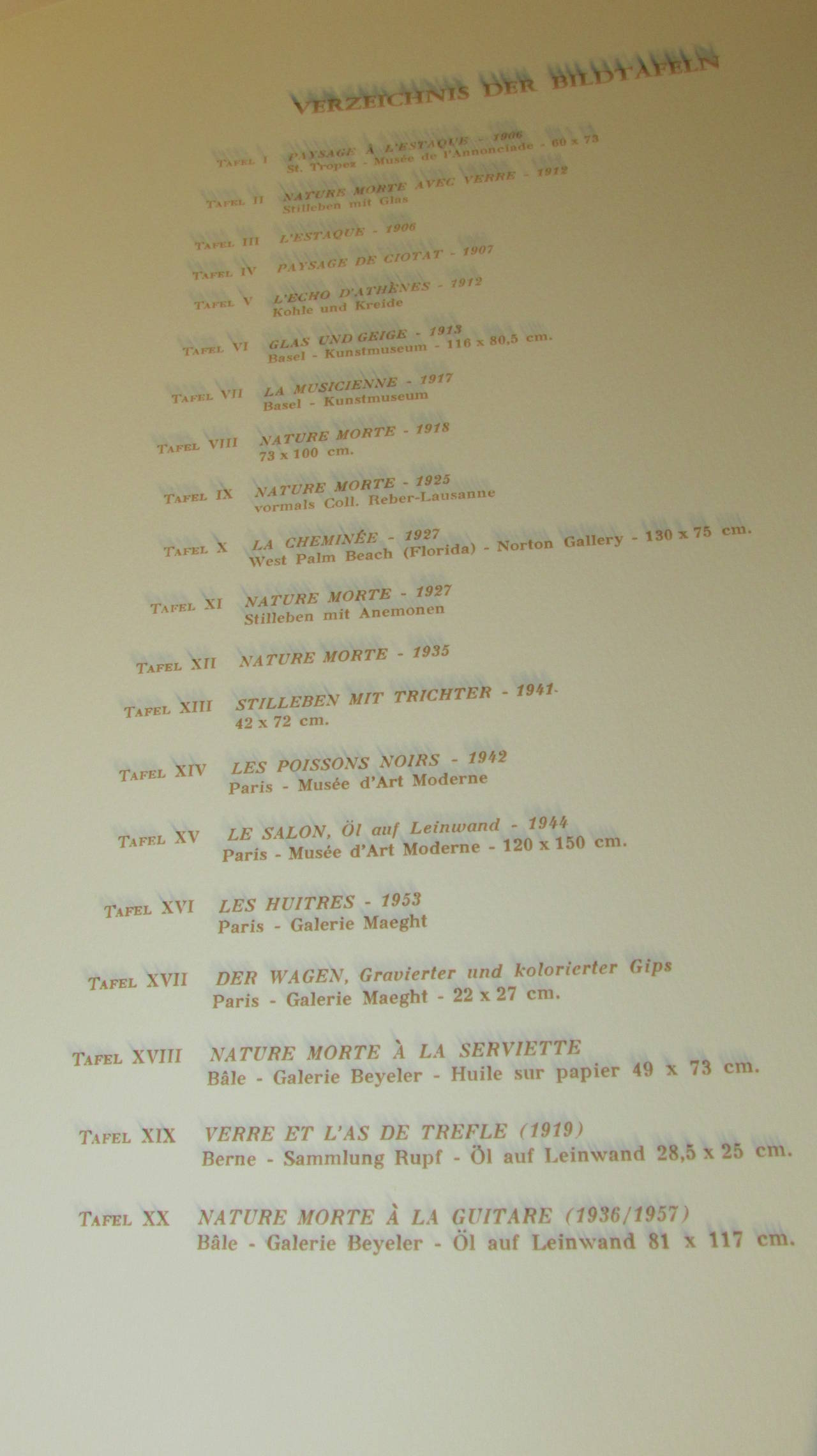 Braque - 20 Color Plates - New York Graphic Society 1962 - Limited ...