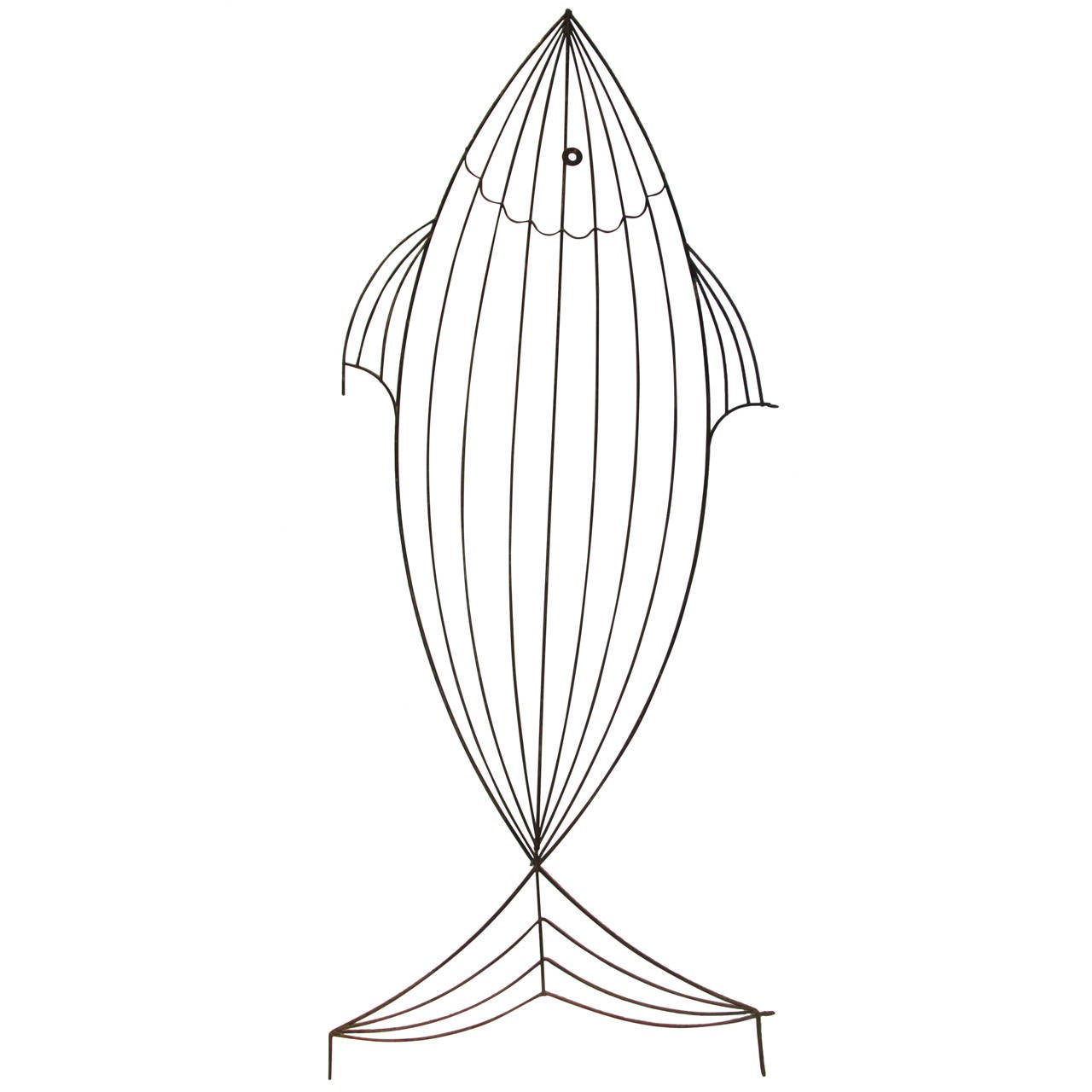 Oversized Metal Wire Fish Sculpture Style of Frederick Weinberg at ...