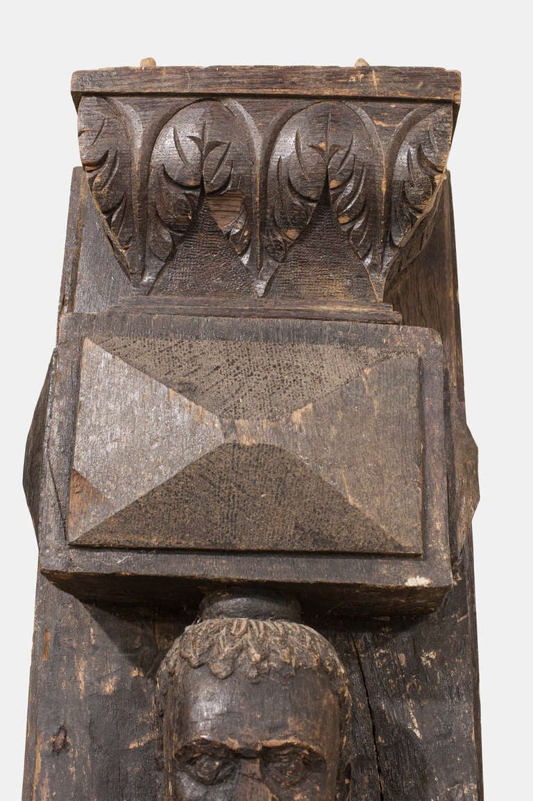 Pair of Carved Oak Caryatids at 1stDibs