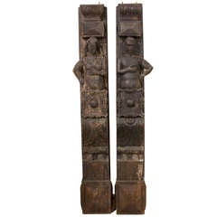 Pair of Carved Oak Caryatids at 1stDibs