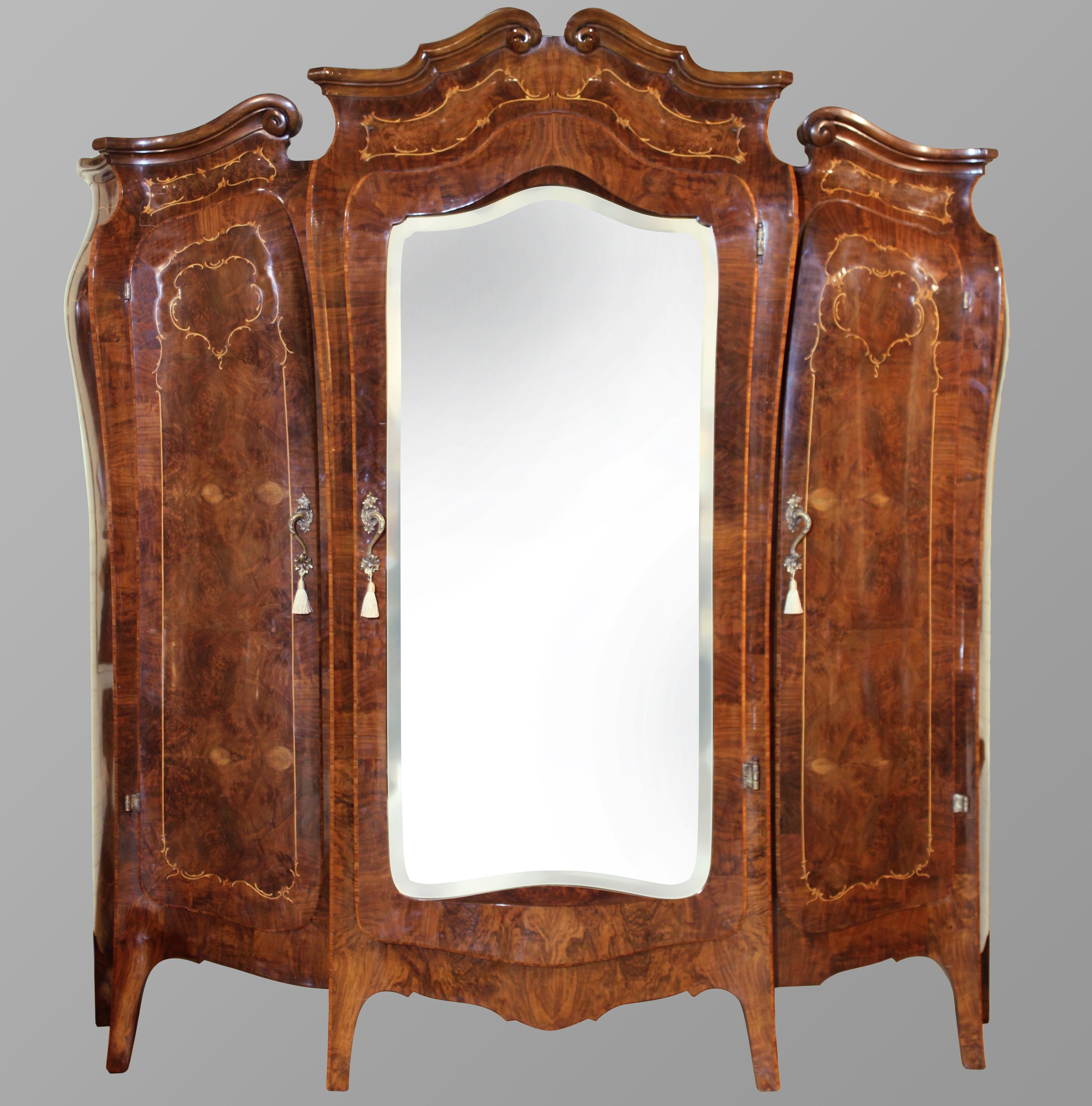 Italian Walnut Armoire With Birds Eye Maple Interior at 1stDibs ...