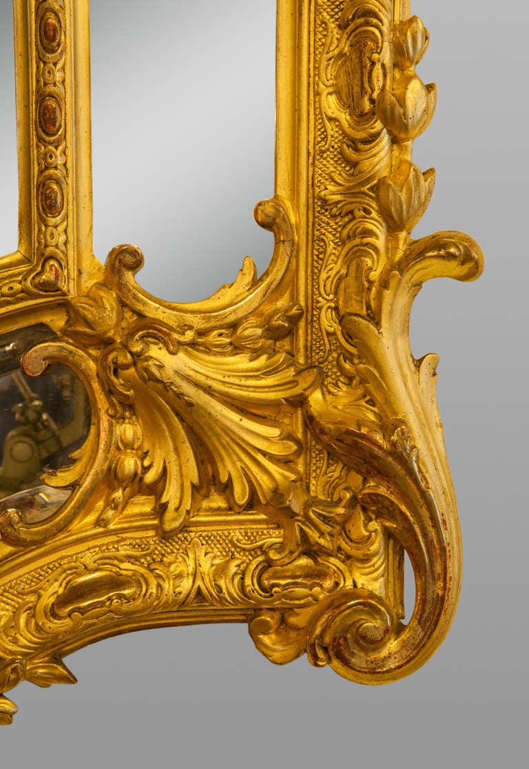 Napoleon III Wood Mirror With Original Bevelled Plates at 1stDibs