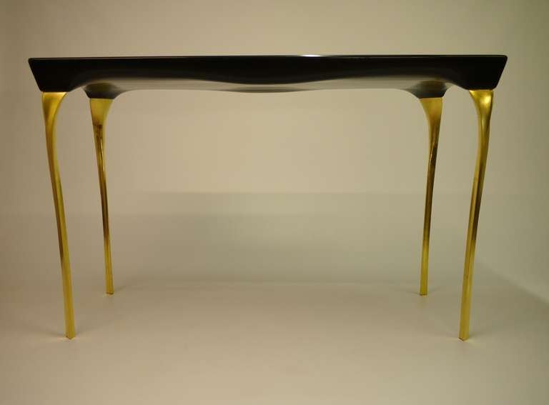 Contemporary Black and Gold Console Table by Kinsley Byrne For Sale at ...