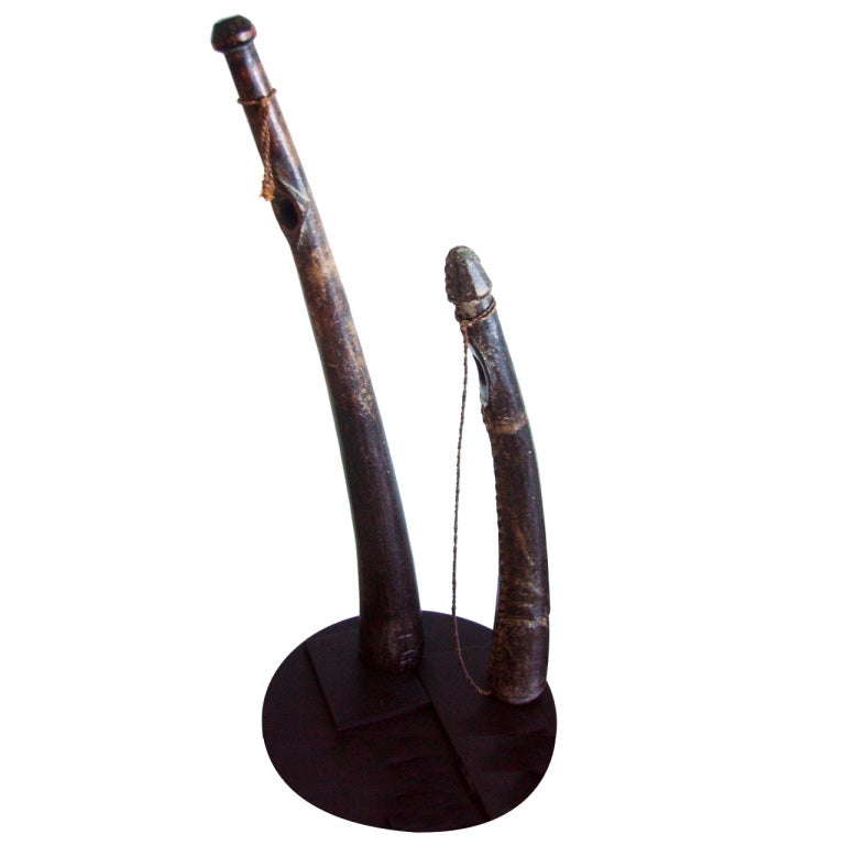 Exceptional Antique Dogon Ceremonial Horns For Sale at 1stDibs