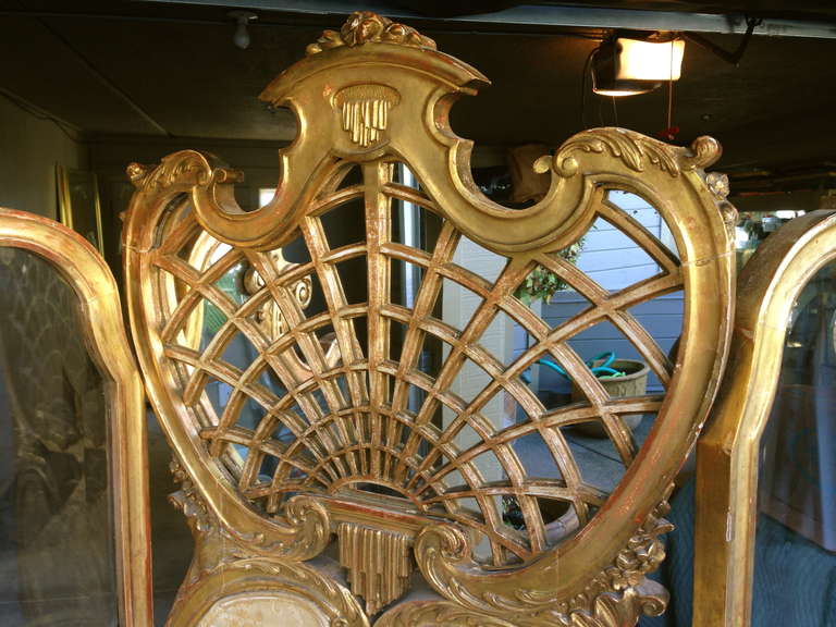 Beautiful French Carved Giltwood Floor Screen 19th Century at 1stDibs