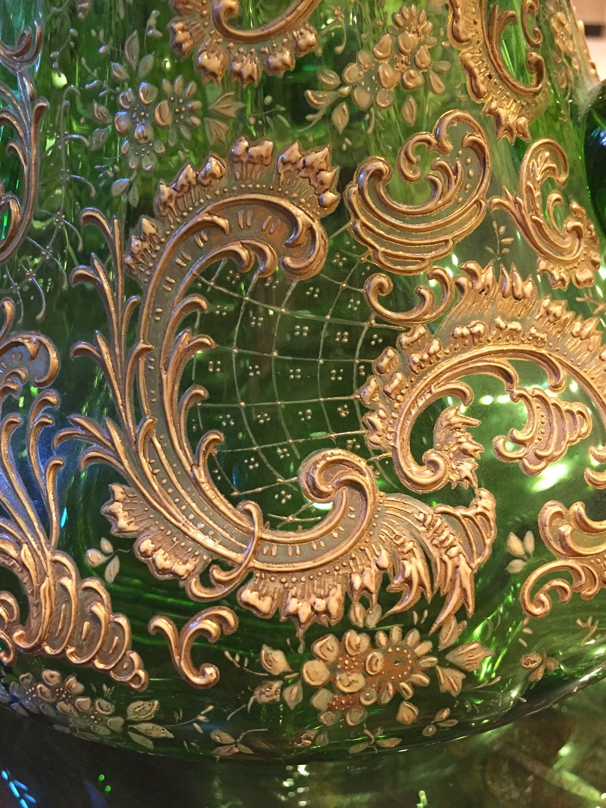 Large Rare Loving Cup Vase By Moser Raised Paste Gilt Circa 1900 At 1stdibs