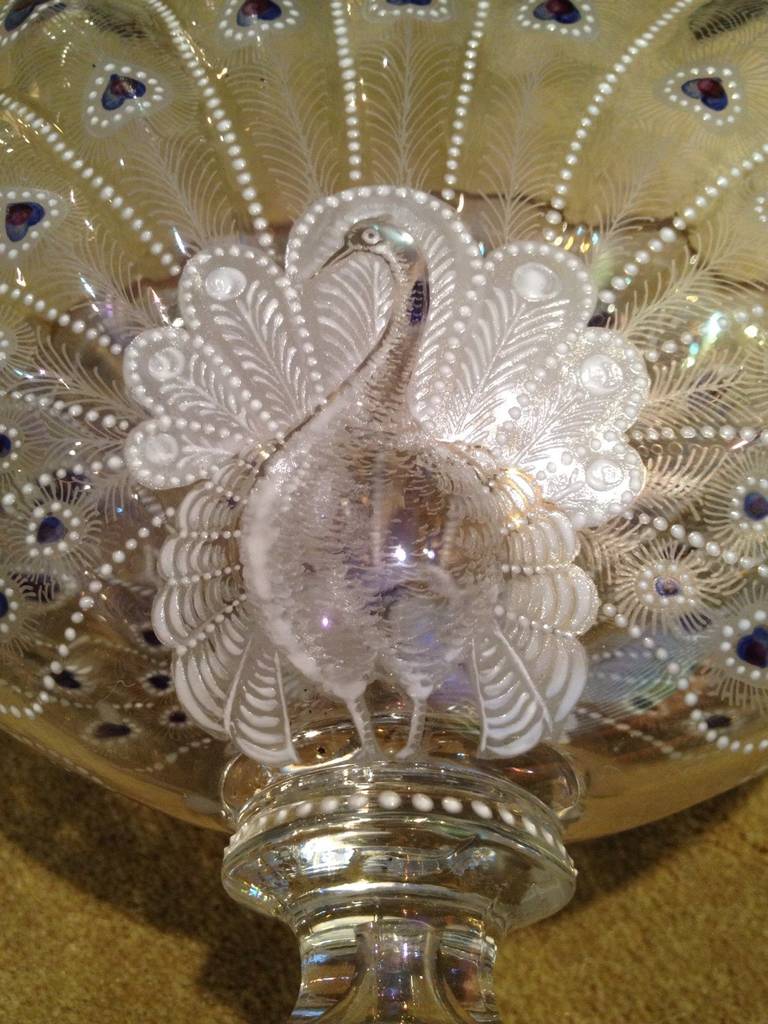 Rare Moser Peacock Vase Enamel and Gilt Decoration, circa 1900 at 1stDibs