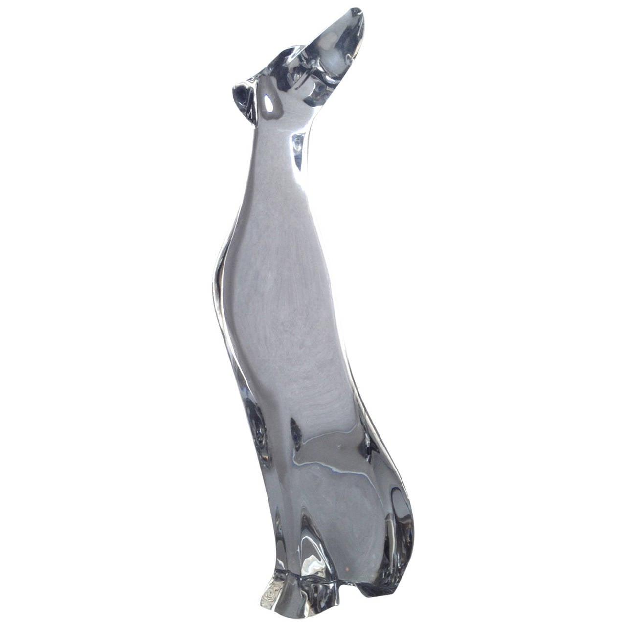 Baccarat Dog Crystal Clear Glass by Robert Rigot 1980 Twenty Inches ...