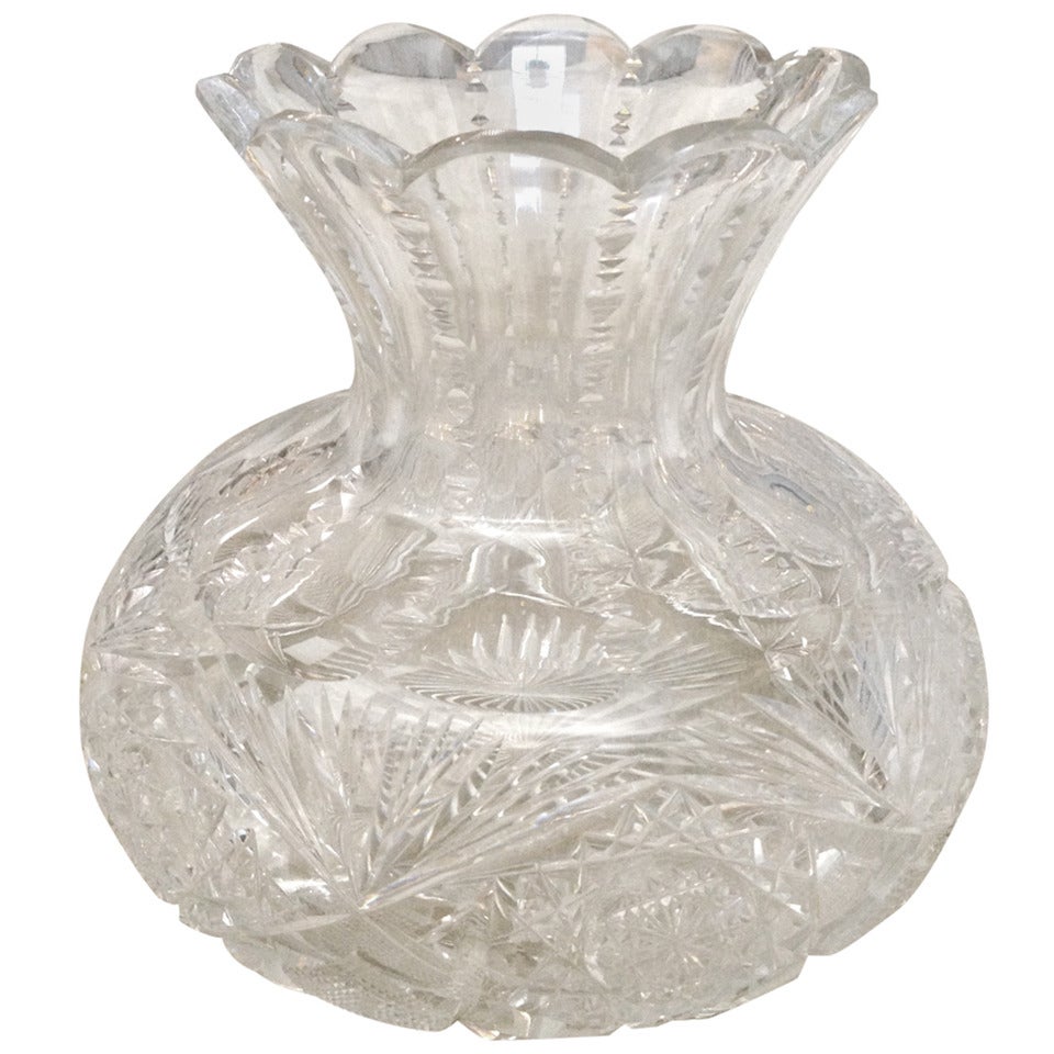 American Brilliant Period Flower Vase c.1920 at 1stDibs