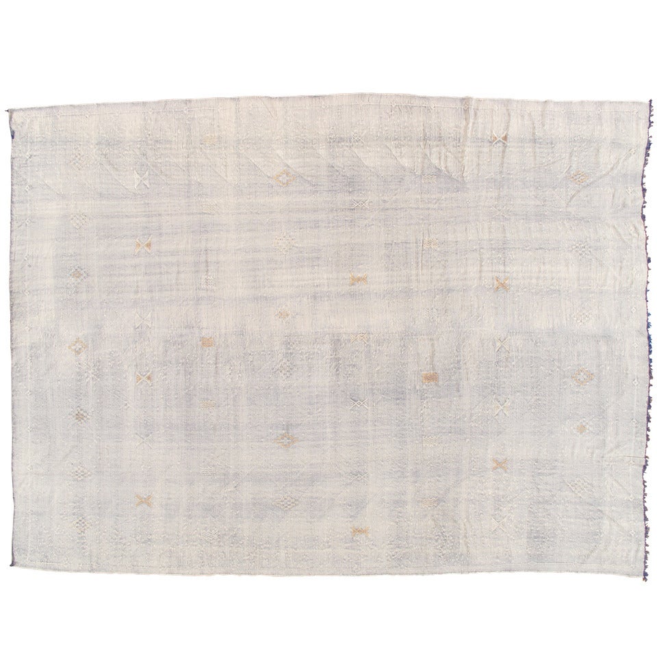 Moroccan Kilim with Silk Highlights at 1stDibs