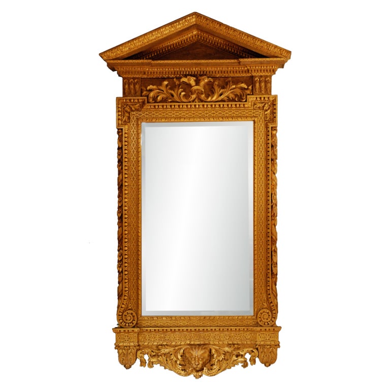 18th Century Kentian Carved Giltwood Mirror For Sale at 1stDibs