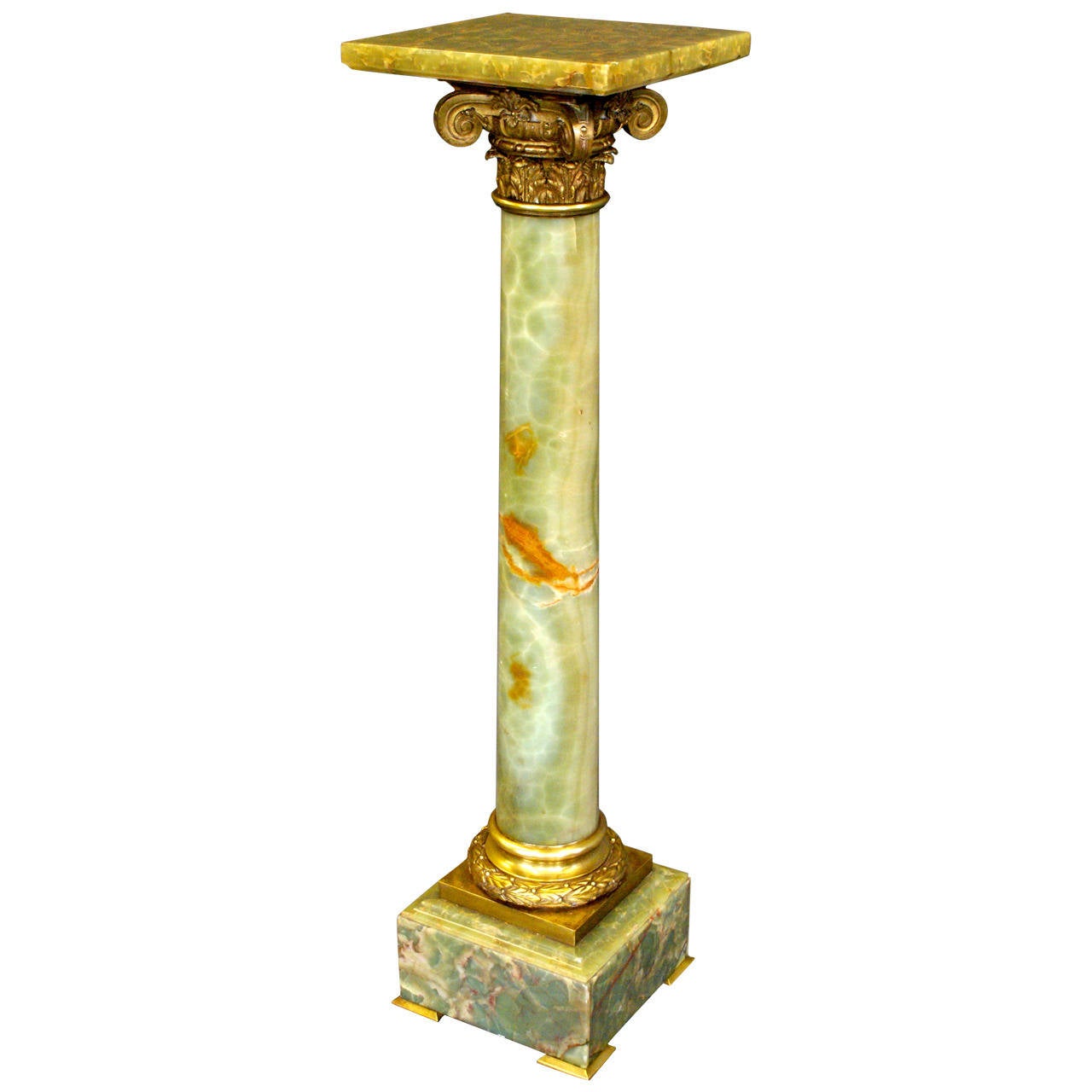 Highly Decorative 19th Century Onyx and Ormolu Column at 1stDibs