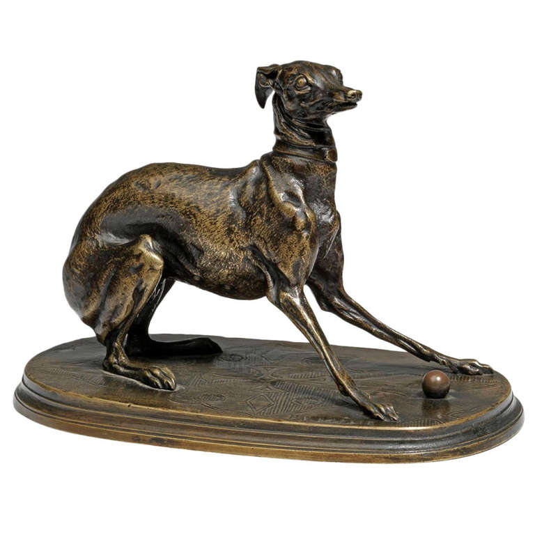Bronze Greyhound at 1stDibs | bronze greyhound statue