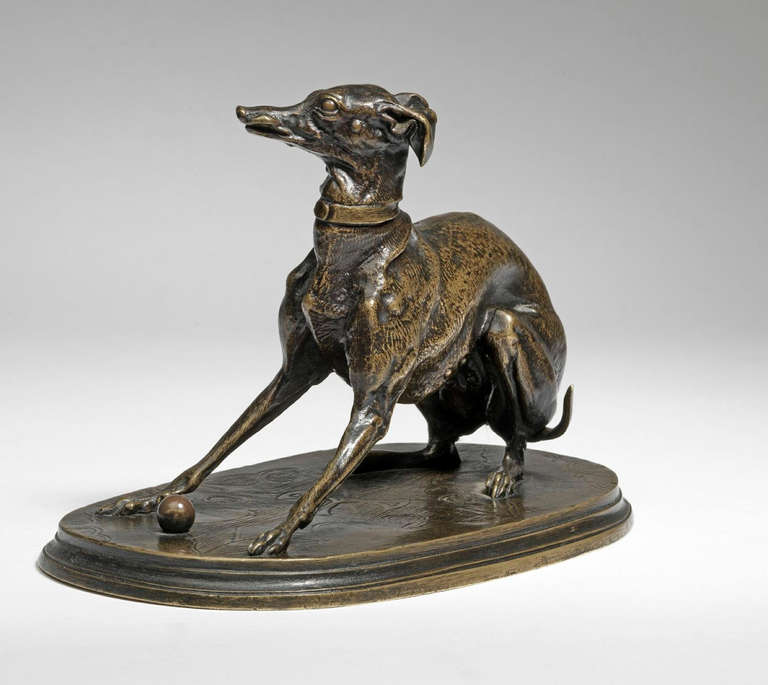 Bronze Greyhound at 1stDibs | bronze greyhound statue