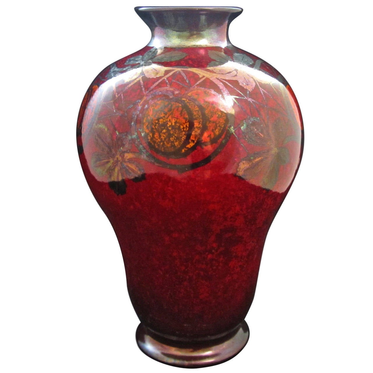 Pilkingtons vase decorated with Fruit For Sale at 1stDibs