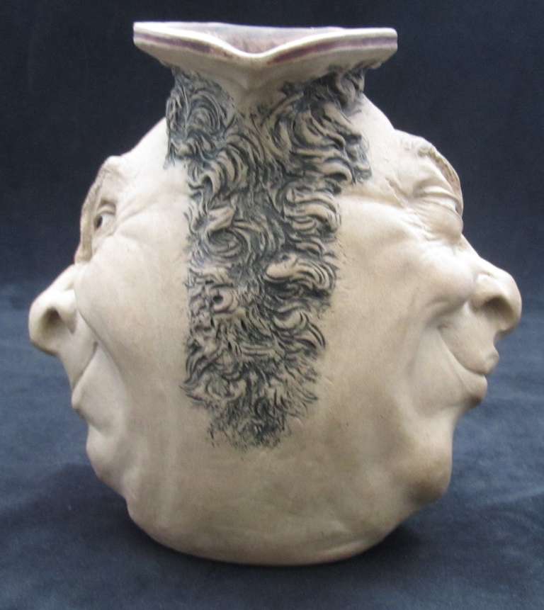 Martin Brothers Face Jug at 1stDibs