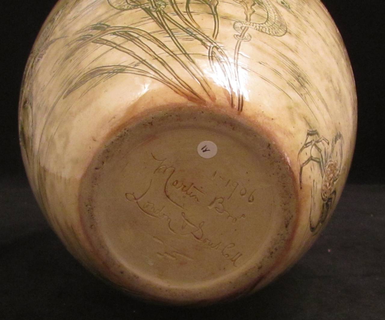 Martin Brothers Vase Decorated with Grotesque Sea Creatures at 1stDibs