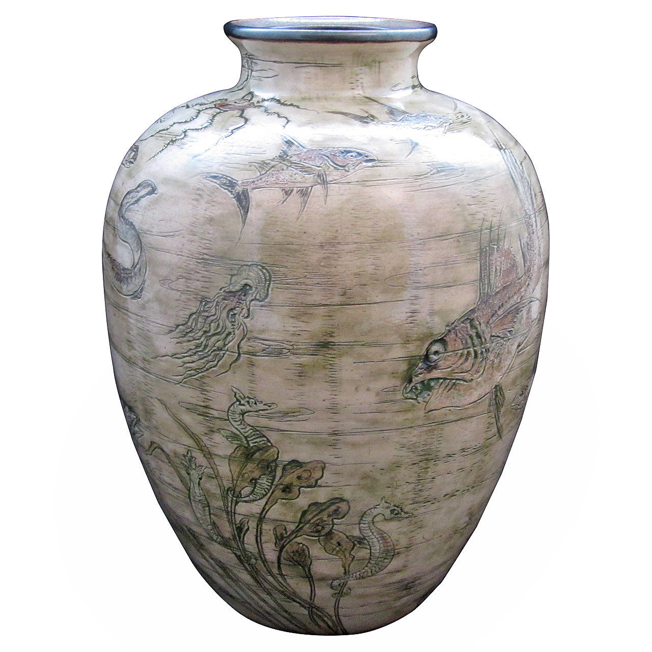 Martin Brothers Vase Decorated with Grotesque Sea Creatures at 1stDibs