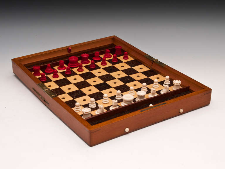 Jaques and Son Travelling Chess Set For Sale at 1stDibs