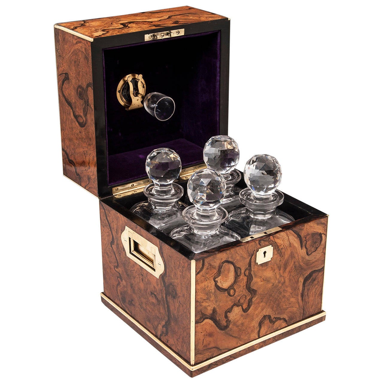 Antique Walnut Decanter Box at 1stDibs