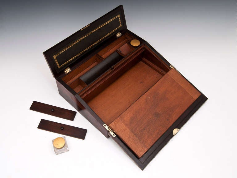 Regency Rosewood Writing Box at 1stDibs