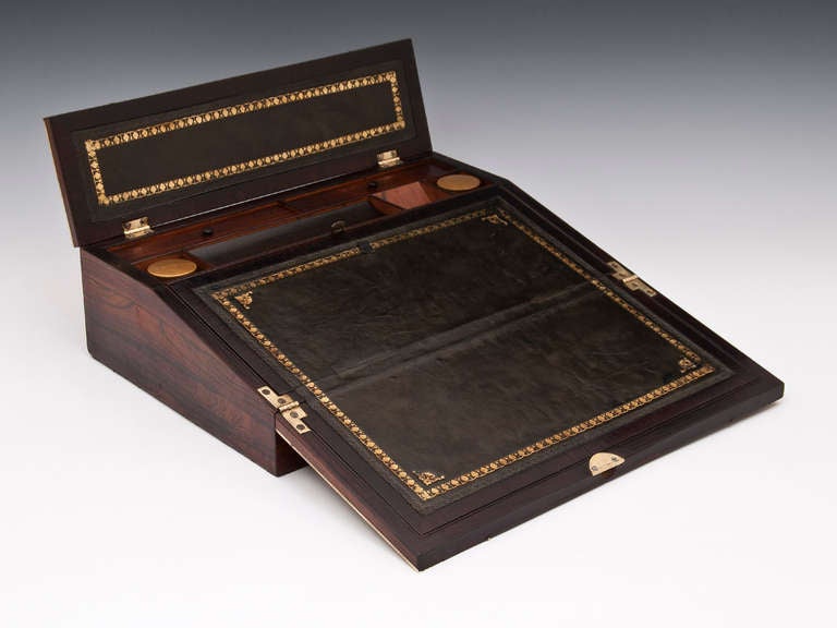 Regency Rosewood Writing Box at 1stDibs