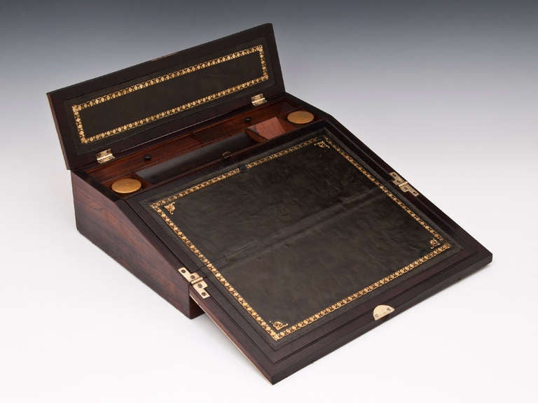 Regency Rosewood Writing Box at 1stDibs