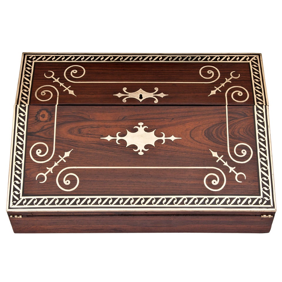 Regency Rosewood Writing Box at 1stDibs