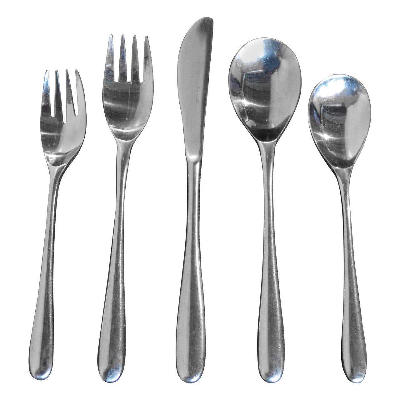 mid century stainless steel flatware "teardrop" by washington forge at ...