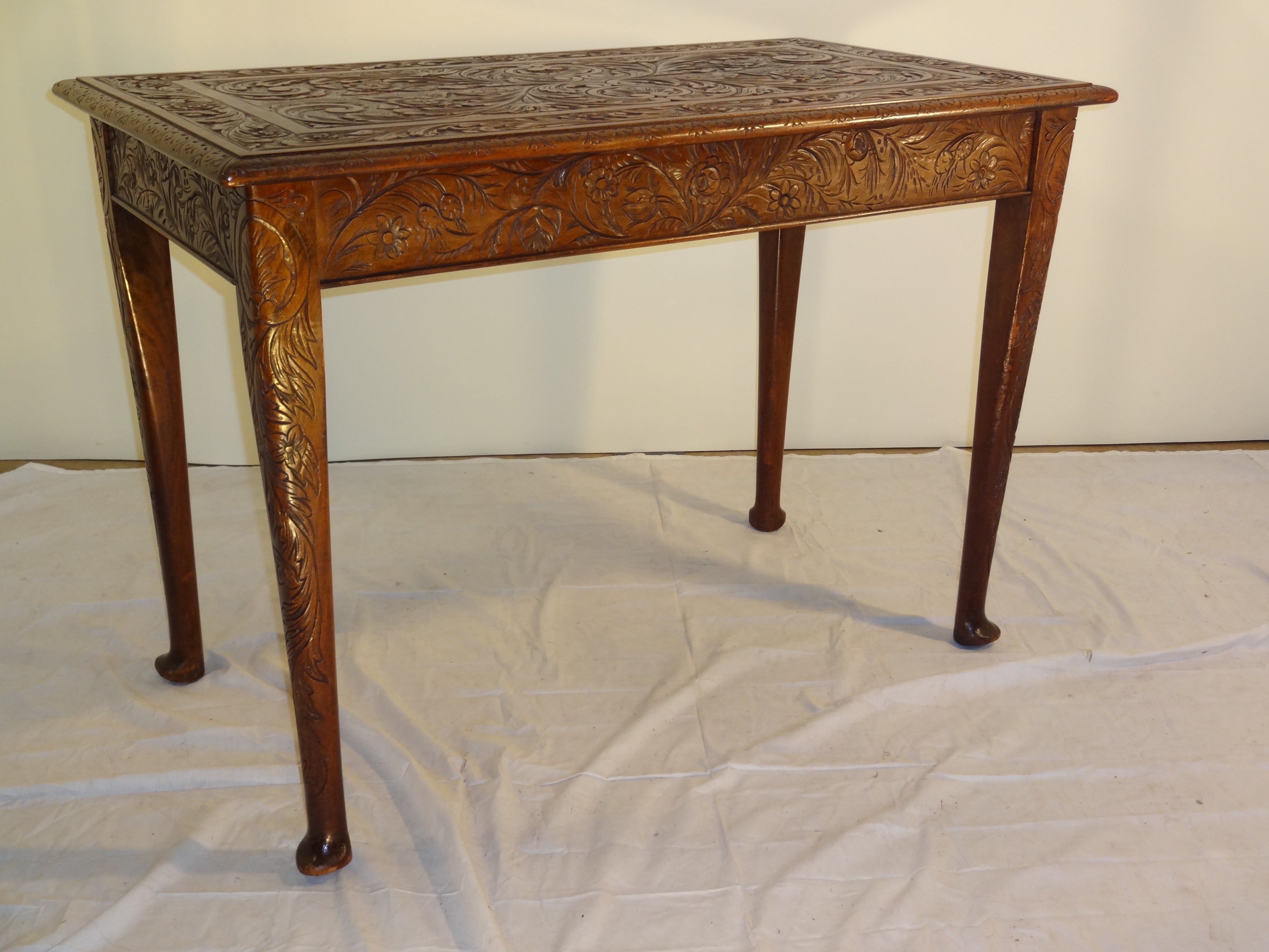 19th-C. Scottish Carved Library Table at 1stDibs