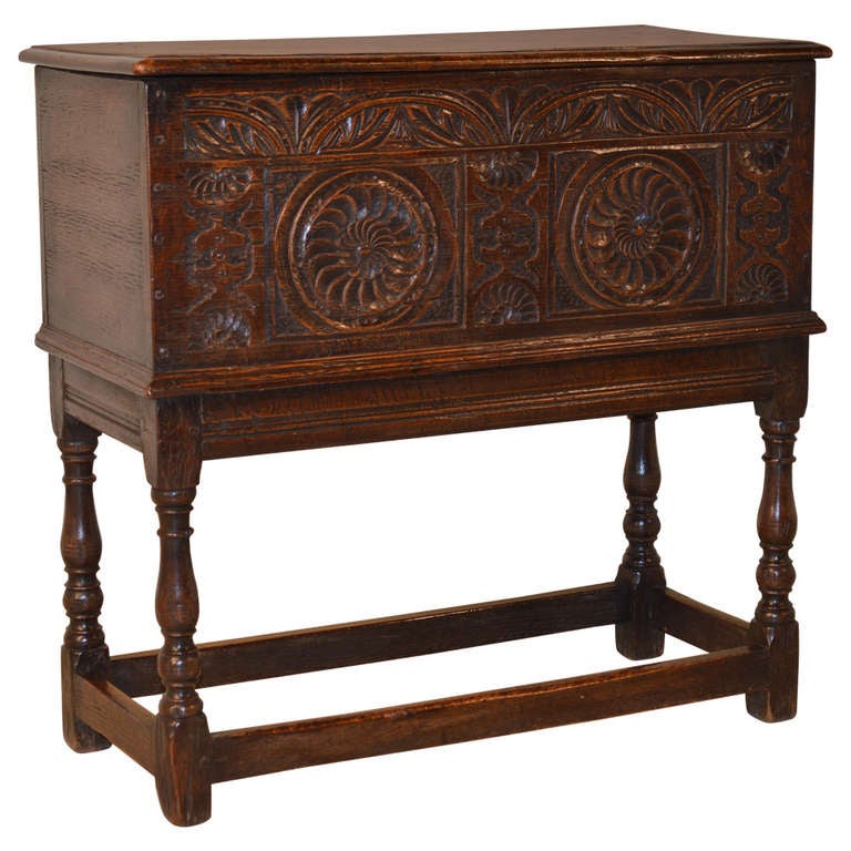 18th-C. Carved Box on Stand at 1stDibs