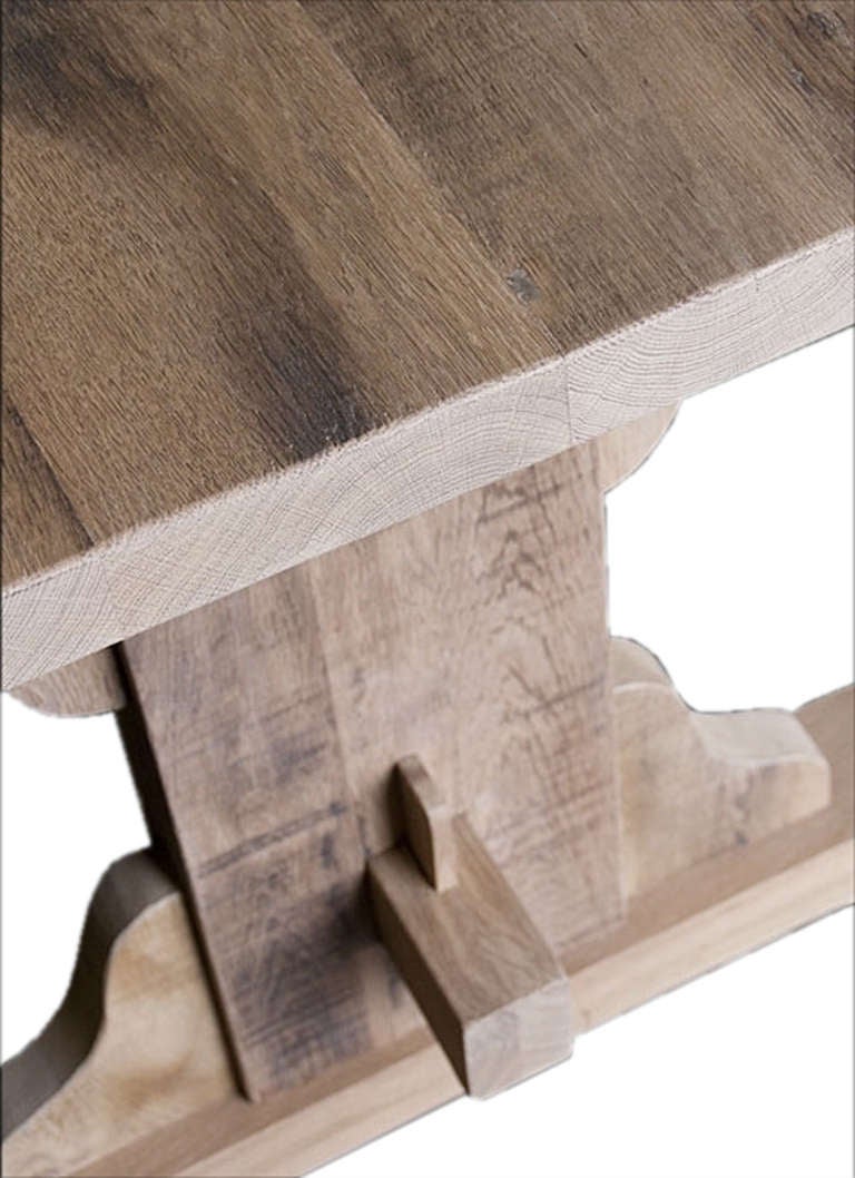 New Rustic Oakwood Monastery Table, Handcrafted For Sale at 1stDibs