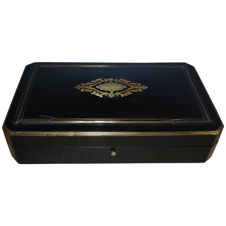 19th Century Rosewood Tortoise Shell Jewelry Box at 1stDibs