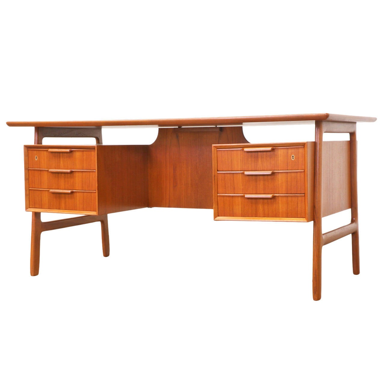 Gunni Omann Model #75 Executive Teak Desk for Omann Jun at 1stdibs
