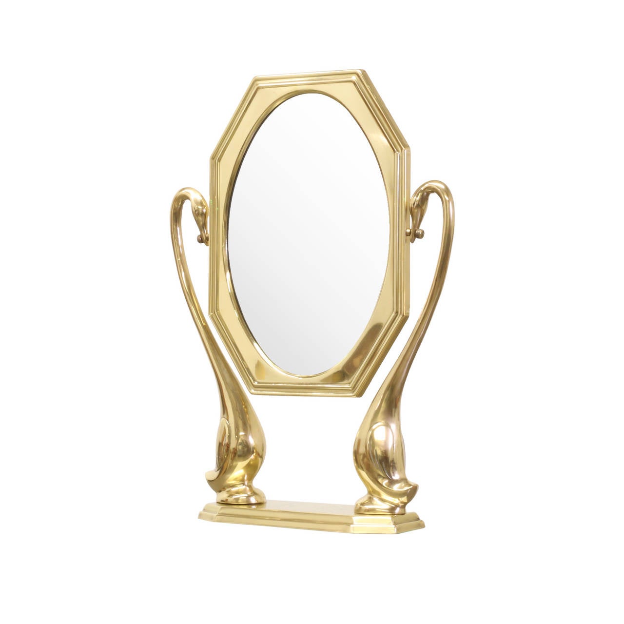 Vintage Brass Swan Vanity Mirror For Sale at 1stDibs | vintage brass ...