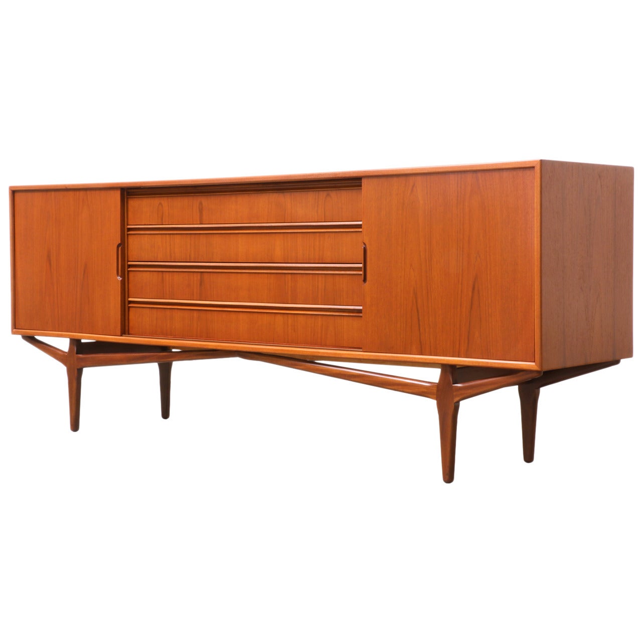 Knud Nielsen Teak Credenza for Losning Mobelfabrik at 1stDibs