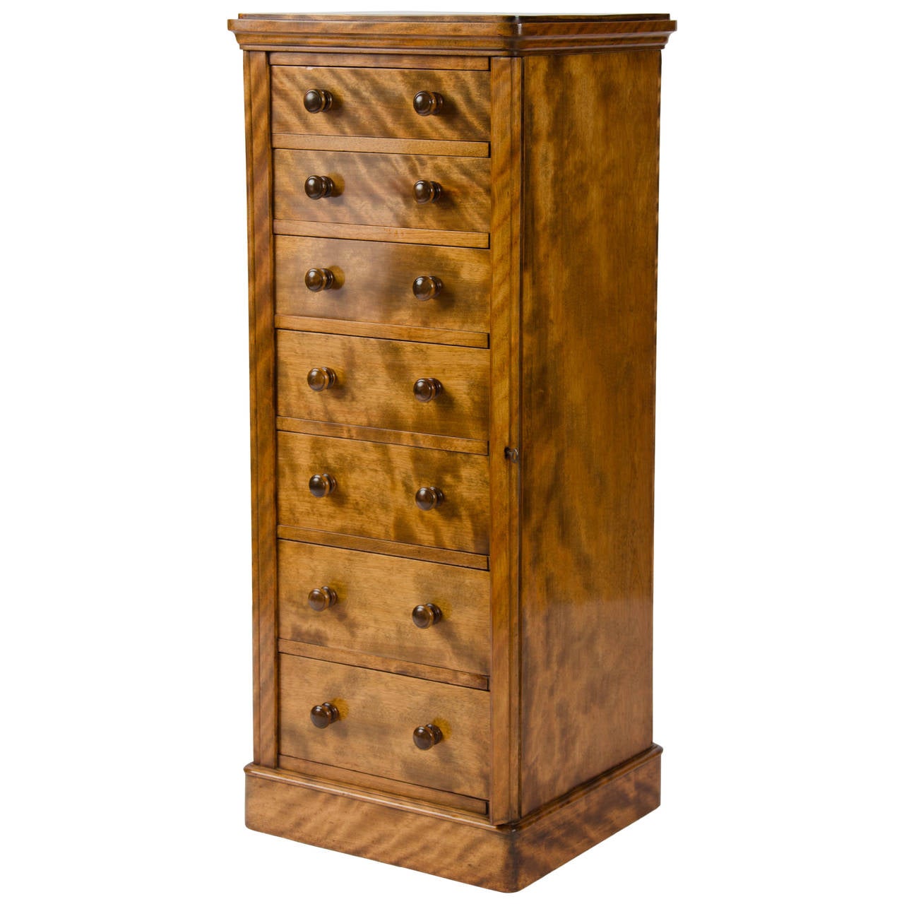 19th Century Satin Birch Chest or Semainier by Hindley and Sons at 1stDibs