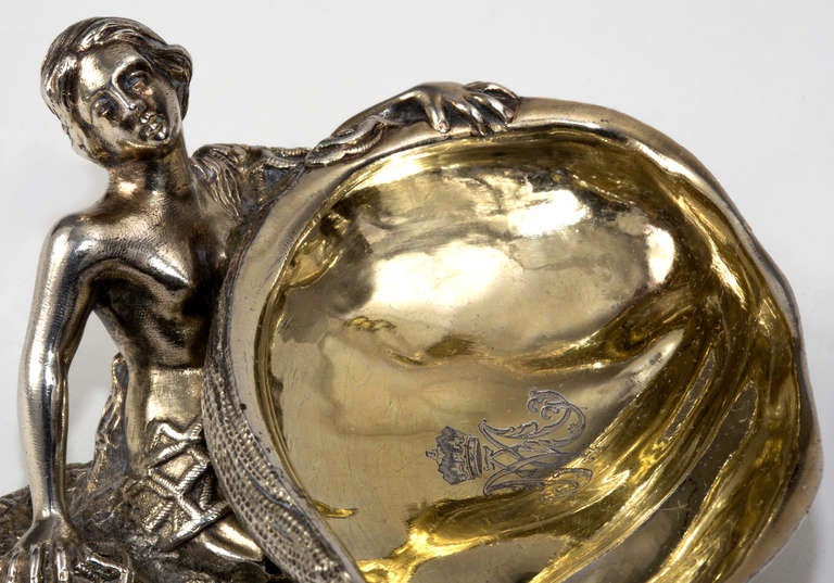 Circa 1880s Set of Four Mermaid Caviar Servers at 1stDibs