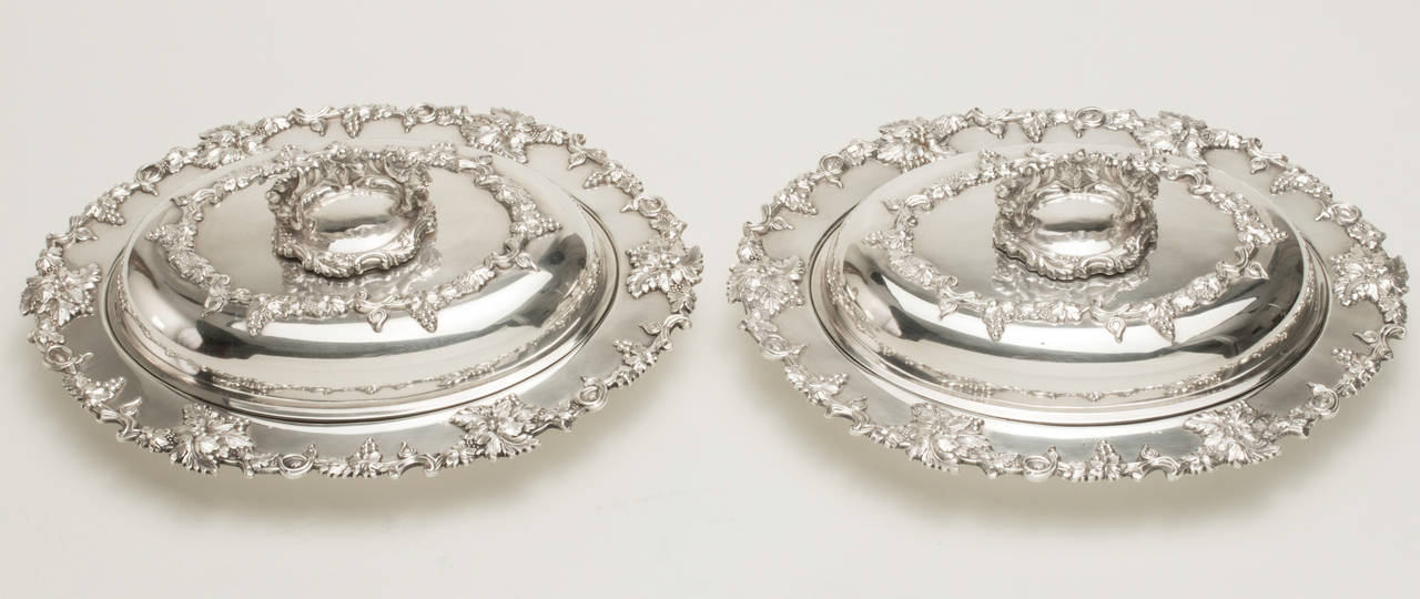 C. 1900s Pair of Silver Plate Covered Servers at 1stDibs