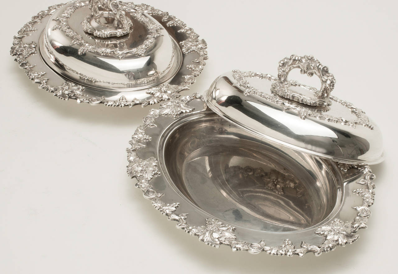 C. 1900s Pair of Silver Plate Covered Servers at 1stDibs