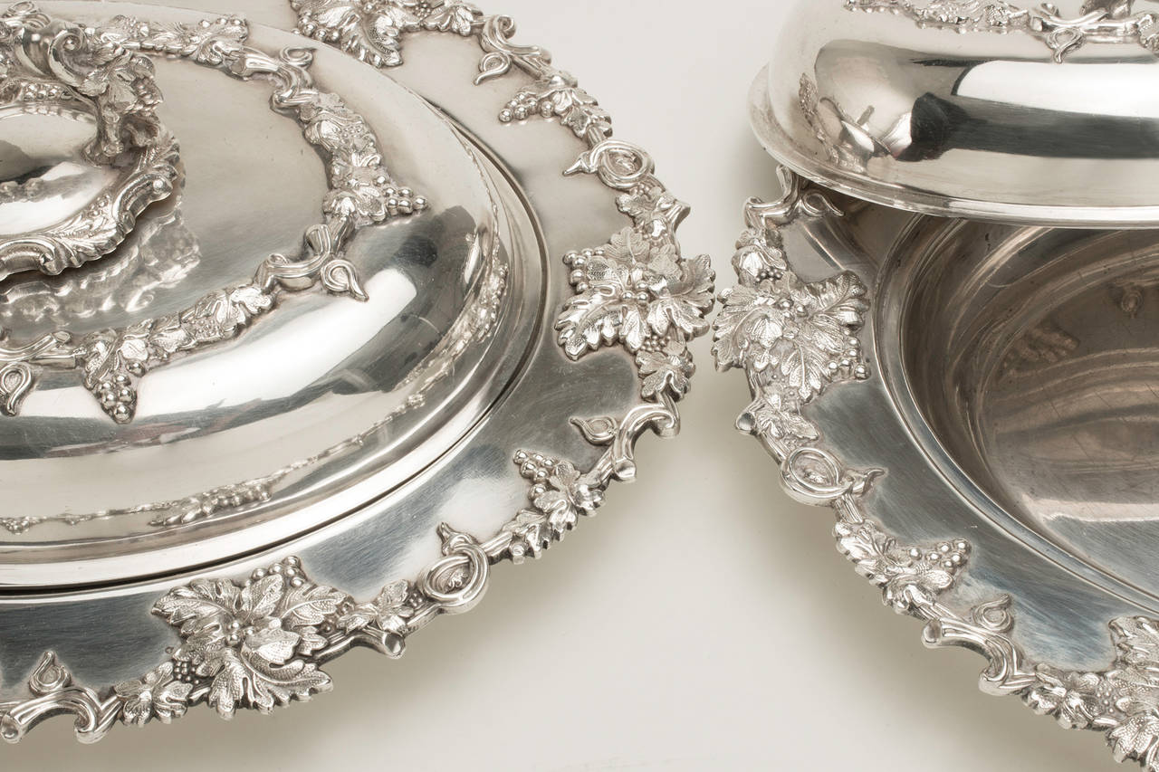 C. 1900s Pair of Silver Plate Covered Servers at 1stDibs