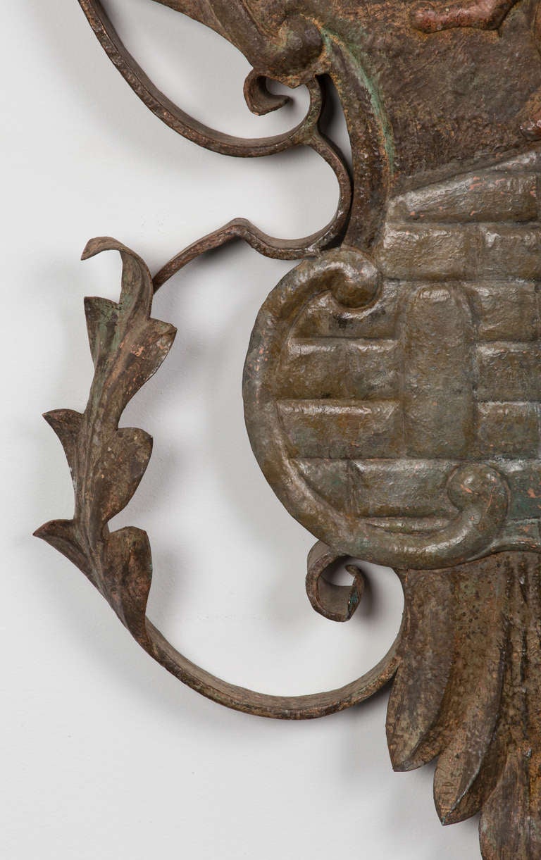 19th Century Hand Wrought Armorial Crest For Sale at 1stDibs