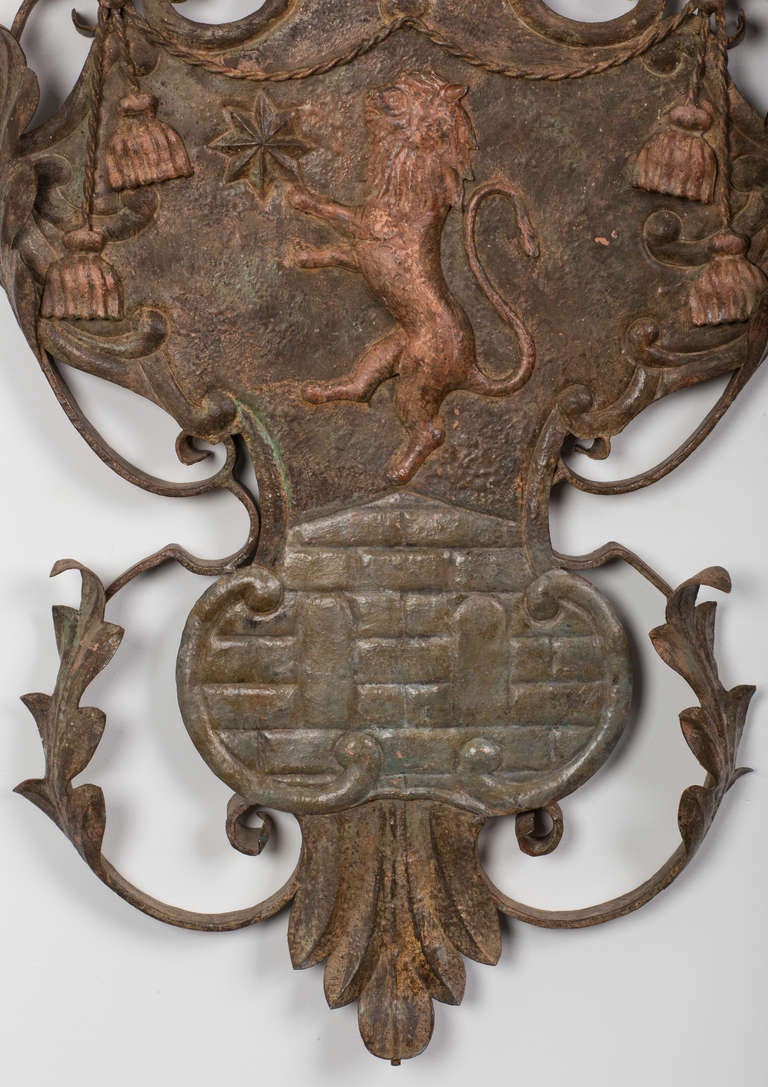 19th Century Hand Wrought Armorial Crest For Sale at 1stDibs