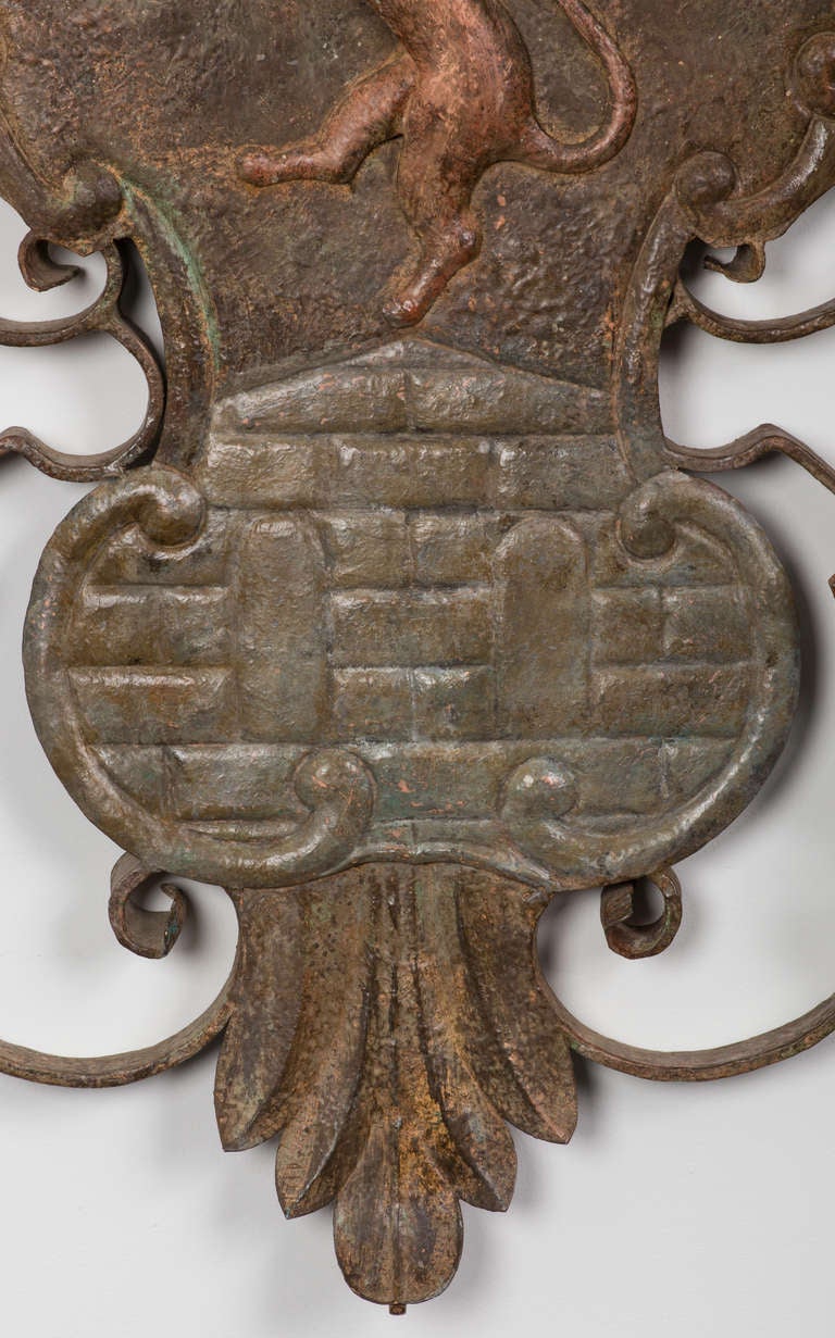 19th Century Hand Wrought Armorial Crest For Sale at 1stDibs