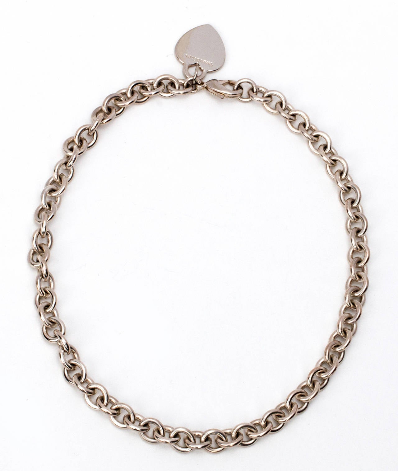 Tiffany and Co. Sterling Silver Heart Chain Necklace For Sale at 1stDibs