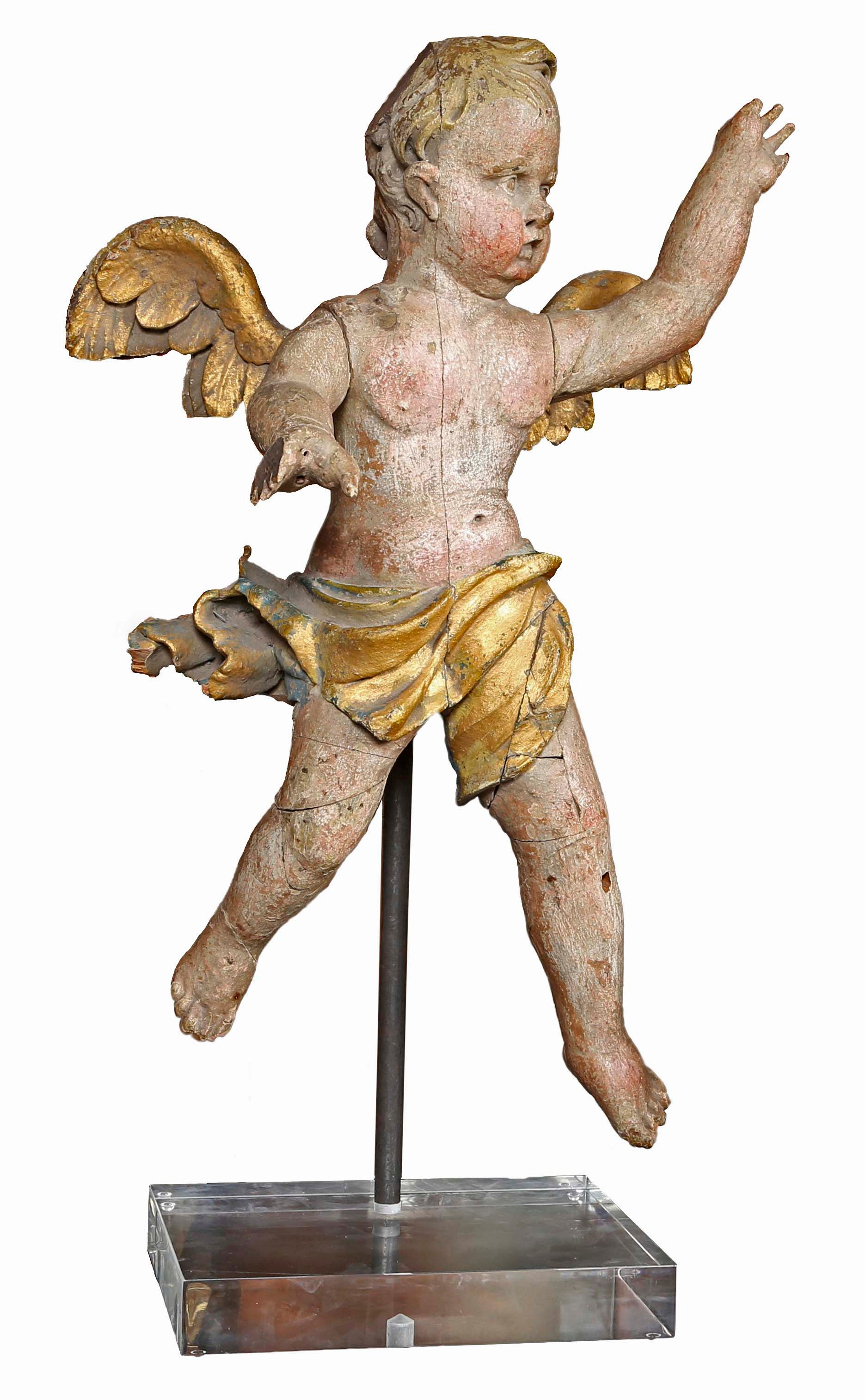 18th c. Wood Carved Angel Sculpture at 1stDibs