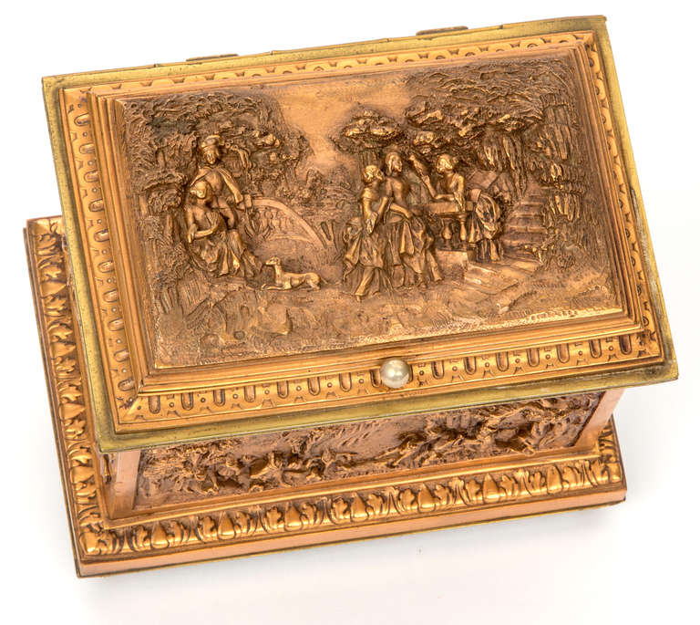 19th Century Rare Copper Relief Box at 1stdibs