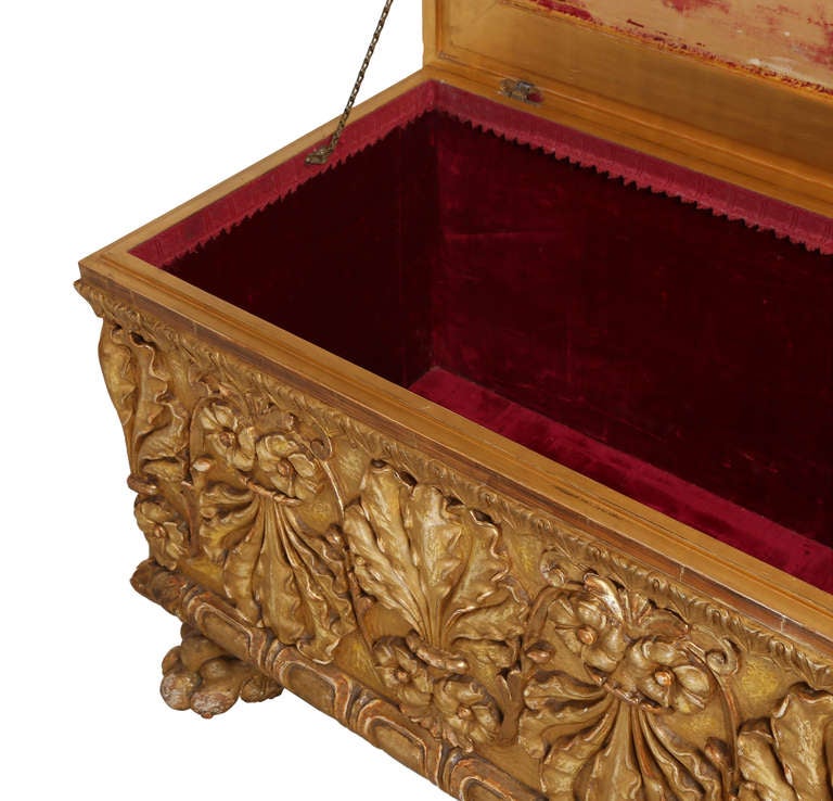 Large French Gilt Coffer Trunk at 1stDibs